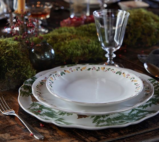 Nutcracker Handcrafted Stoneware Rim 16 -Piece Dinnerware Set | Pottery ...