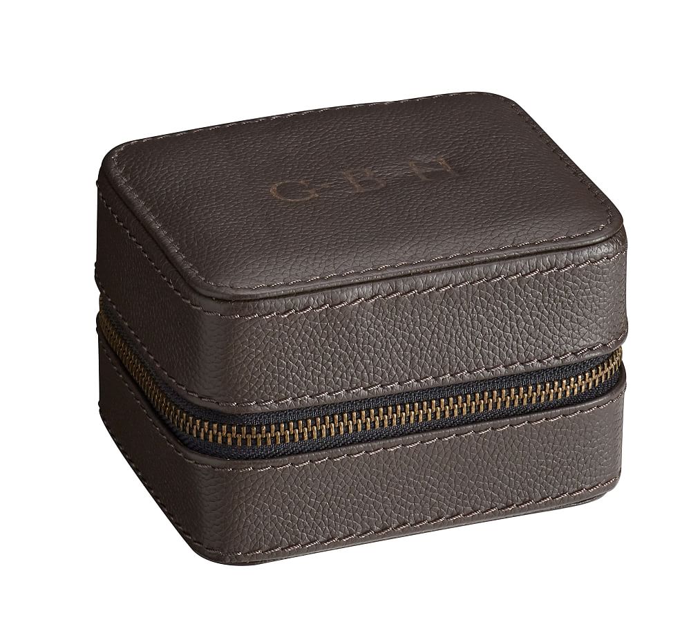 Grant Leather Travel Zip Box | Pottery Barn