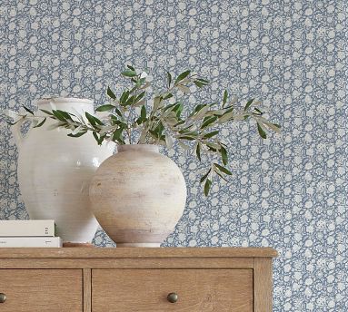 Floral Block Print Wallpaper | Pottery Barn
