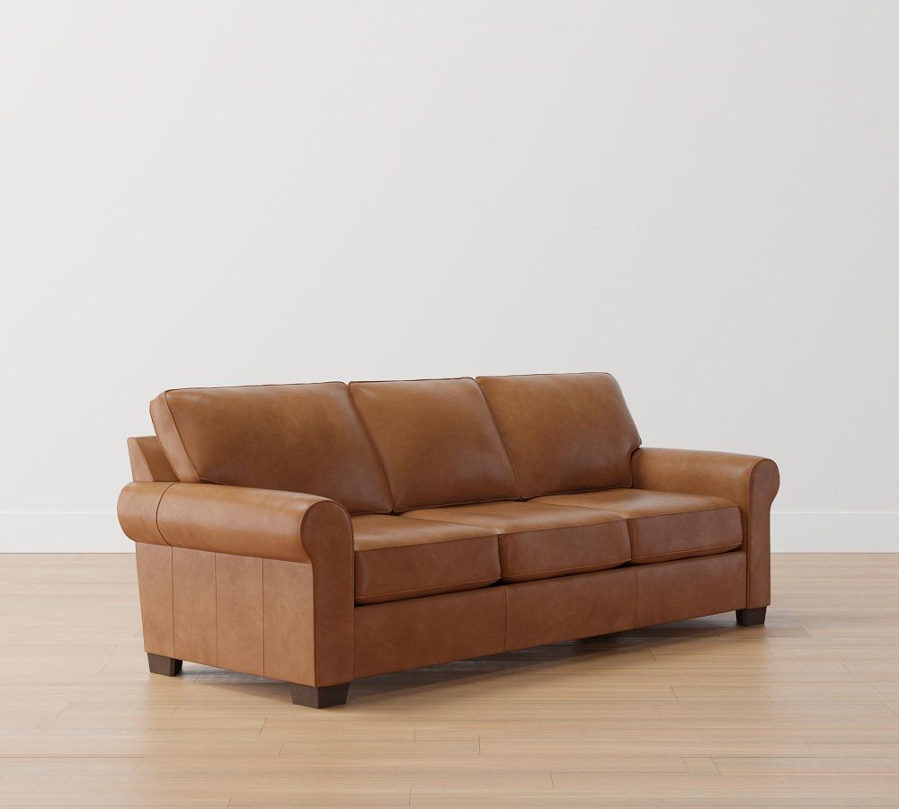 Buchanan Roll Arm Leather Sofa Collection | Pottery Barn