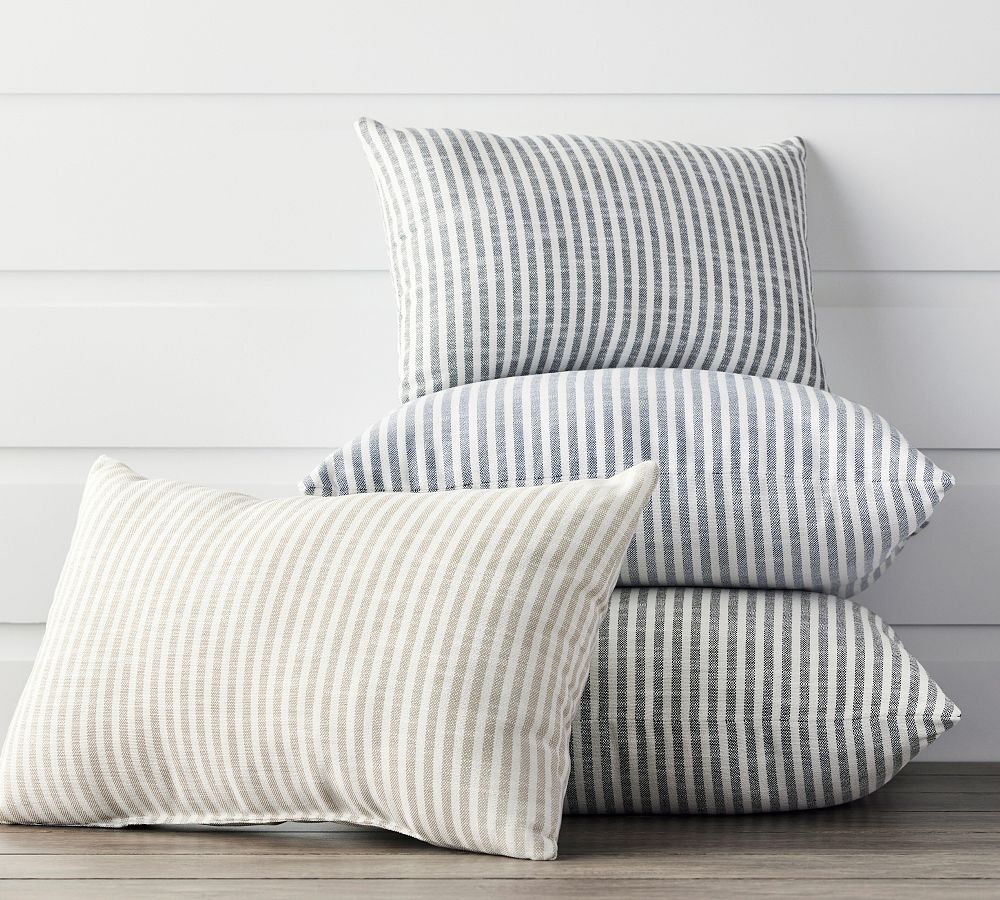 Performance Petite Striped Outdoor Throw Pillow | Pottery Barn