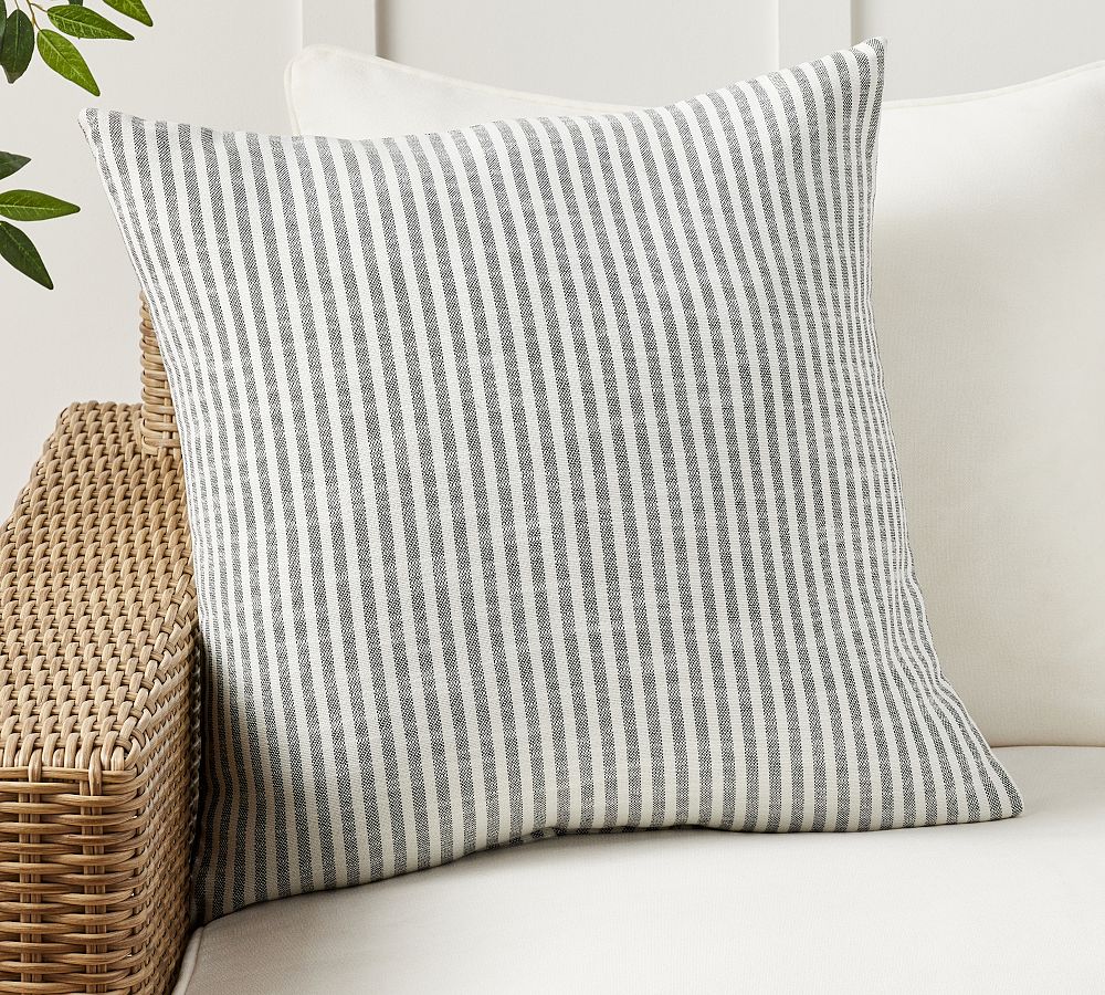 Performance Petite Striped Outdoor Throw Pillow | Pottery Barn