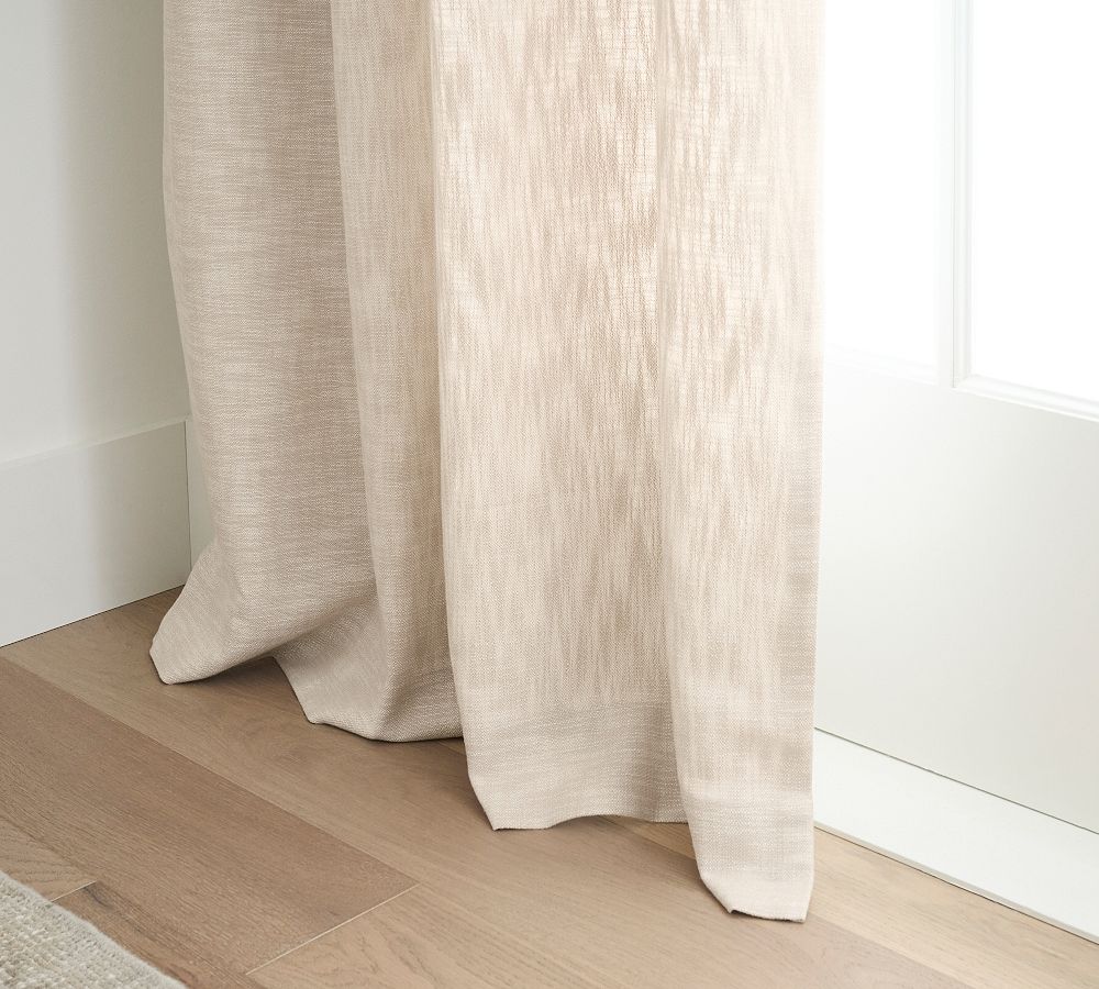 Seaton Textured Cotton Curtain | Pottery Barn