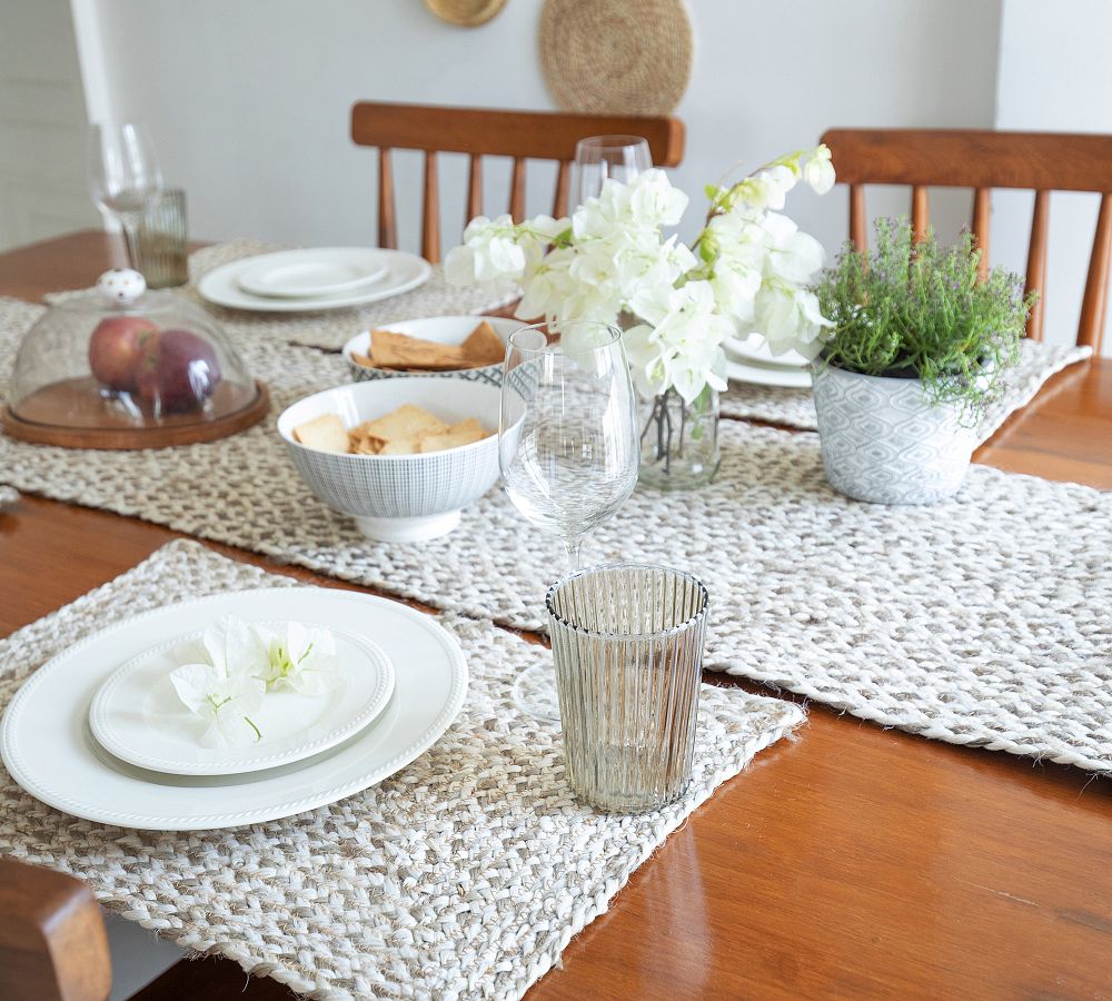 Hand-Braided Mixed Weave Jute Placemats - Set of 4 | Pottery Barn
