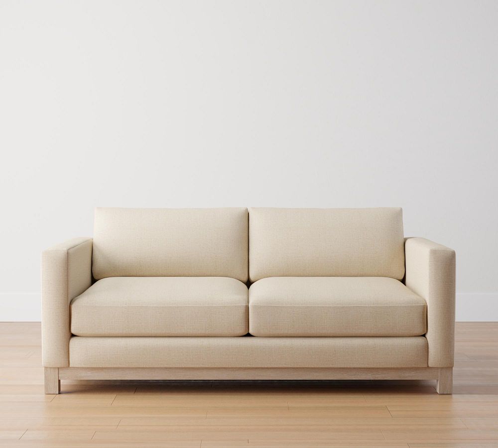 Jake Wood Base Fabric Sofa | Pottery Barn