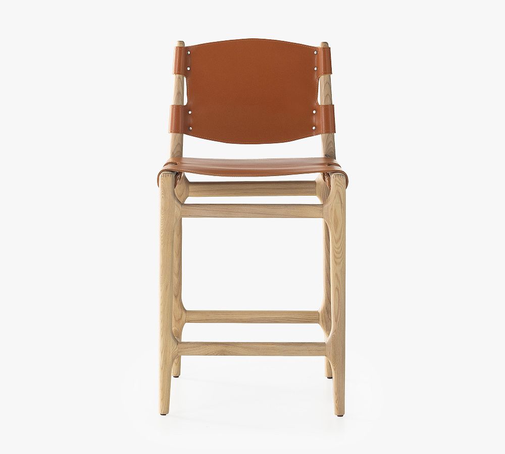 Izzy Leather Stool | Pottery Barn