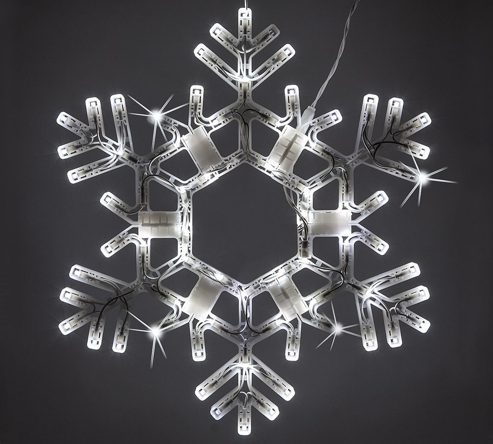 Cool White LED Folding Snowflake With Twinkle Lights | Pottery Barn