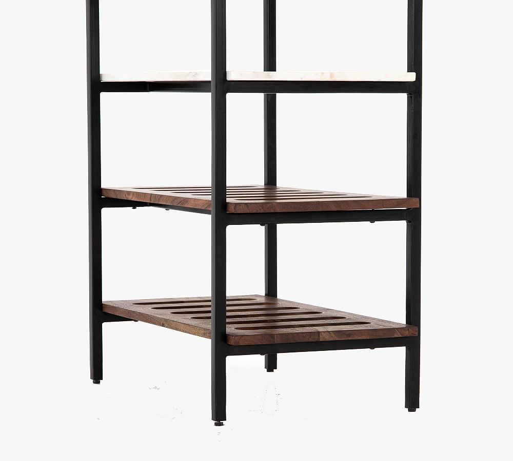 Beauden Wood & Marble Wine Rack | Pottery Barn