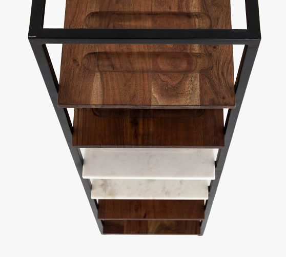 Beauden Wood & Marble Wine Rack | Pottery Barn