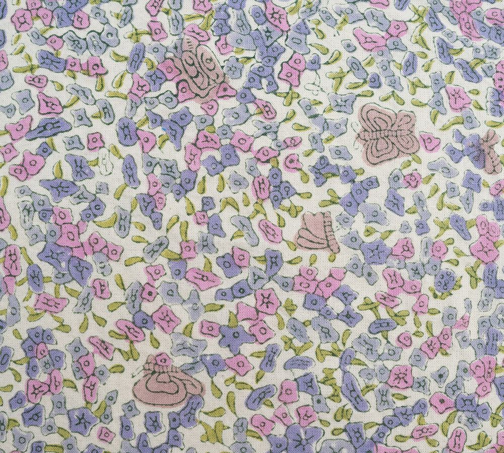 Lavender Blockprint Cotton Round Tablecloth | Pottery Barn