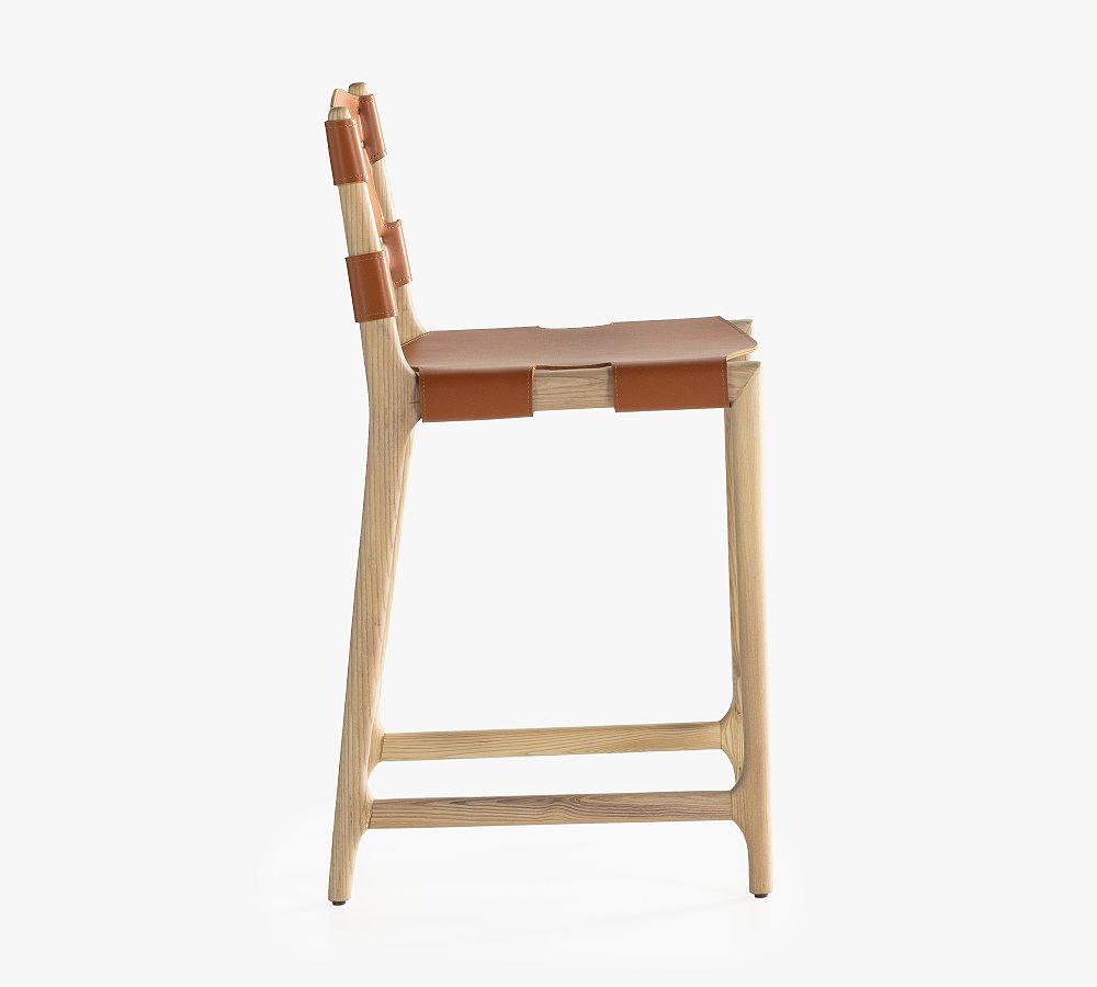 Izzy Leather Stool | Pottery Barn