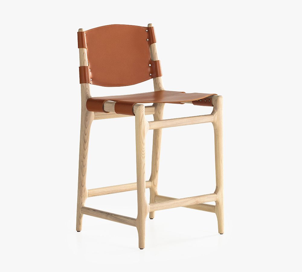 Izzy Leather Stool | Pottery Barn