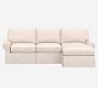 PB Basic Slipcovered Sofa Chaise Sectional | Pottery Barn