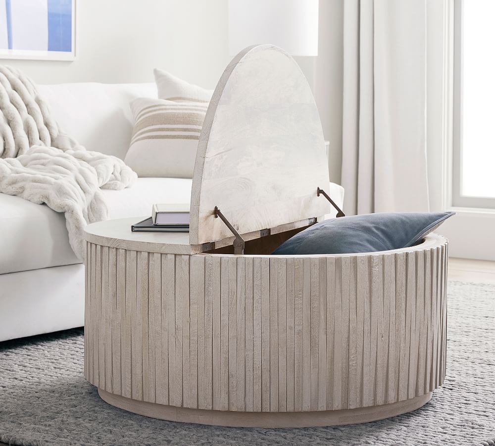 Coloma Round Storage Coffee Table | Pottery Barn