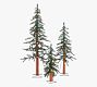 Faux Pre-Lit Alpine Trees With Clear Lights - Set of 3 | Pottery Barn