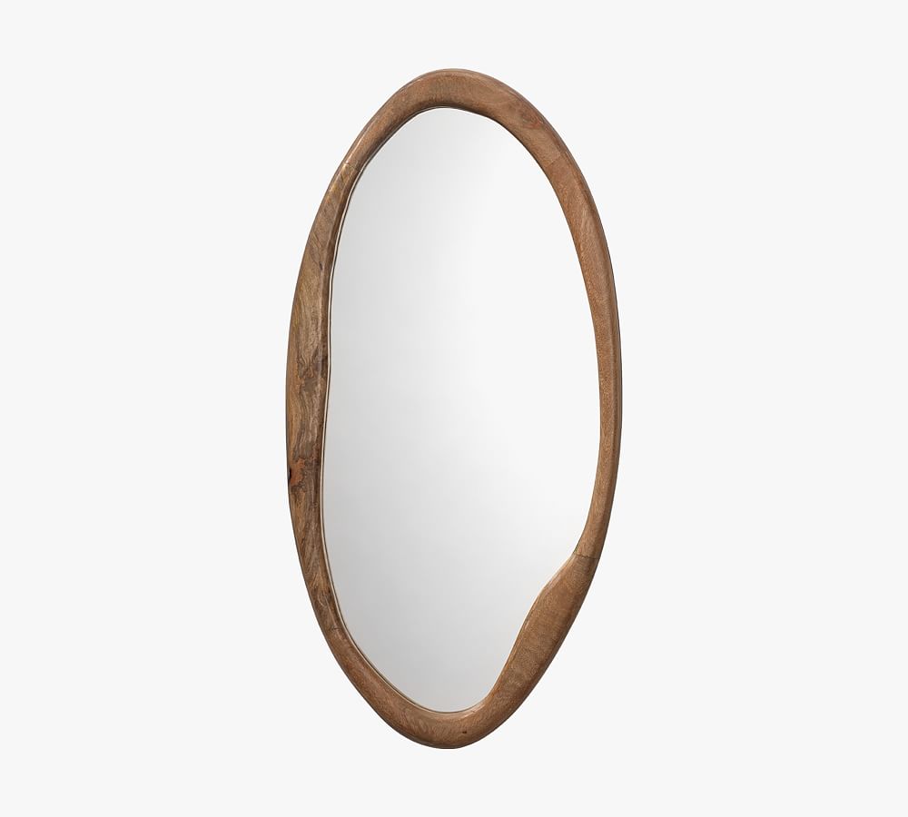 Alora Natural Wooden Oval Wall Mirror | Pottery Barn