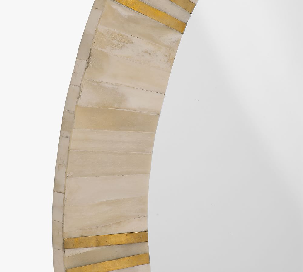 Coco Round Bone Mirror - 30" | Pottery Barn