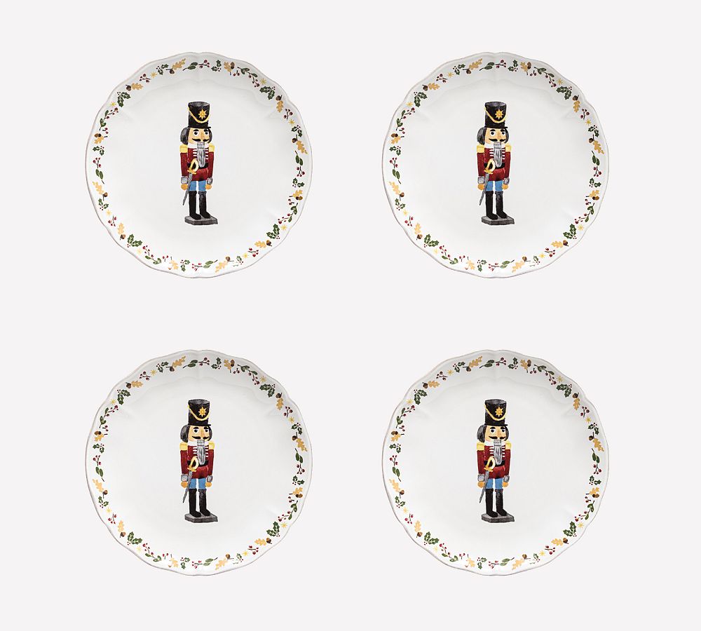 Nutcracker Handcrafted Stoneware Salad Plates - Set of 4 | Pottery Barn