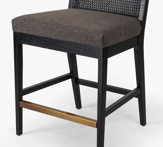 Lisbon Armless Black Cane Bar & Counter Stools | Pottery Barn