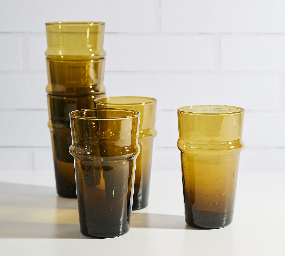 Moroccan Stackable Recycled Drinking Glasses - Set of 6 | Pottery Barn