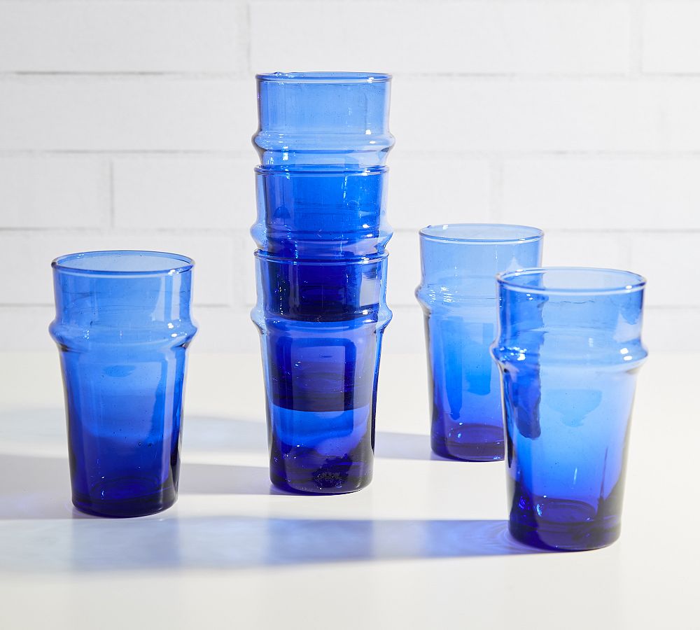 Moroccan Stackable Recycled Drinking Glasses - Set of 6 | Pottery Barn