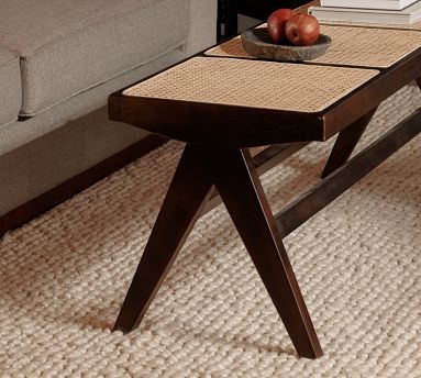 Andrea Rattan Dining Bench | Pottery Barn