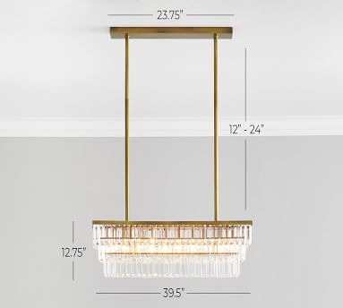 Gemma Crystal Rectangle Chandelier | Pottery Barn