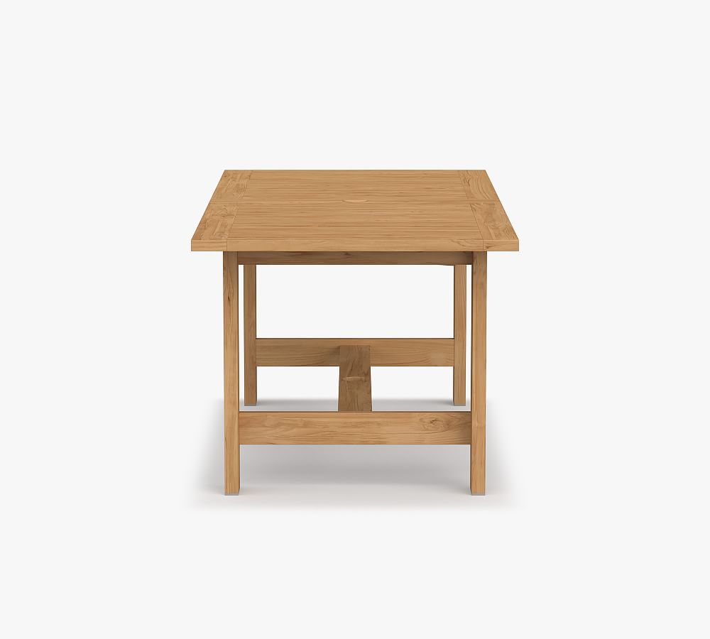 Malibu FSC® Teak Rectangular 75" Extending Outdoor Dining Table ...