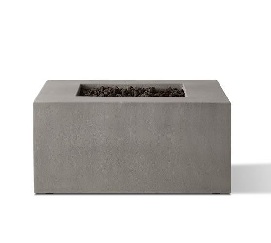 Arbor Concrete Low Square Fire Pit Table | Pottery Barn