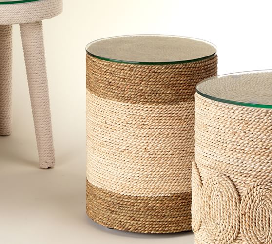 Marlin Round Rope Side Table | Pottery Barn
