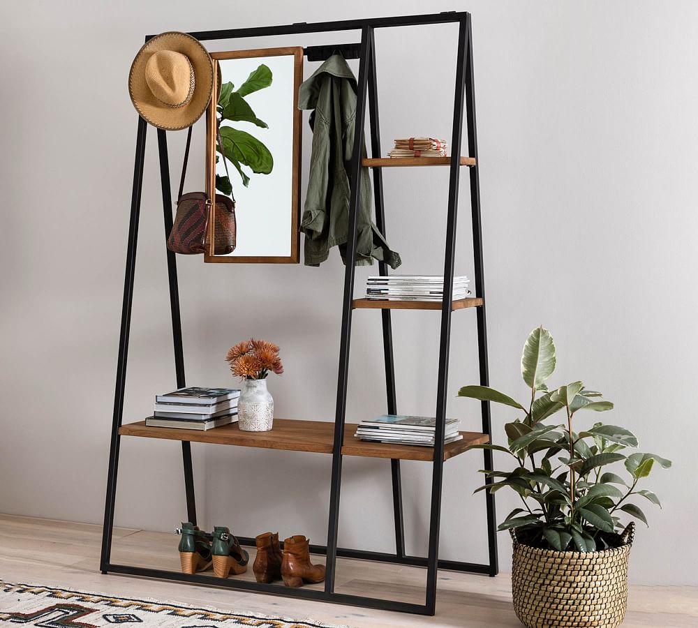 Javon Entryway Hall Tree with Mirror | Pottery Barn
