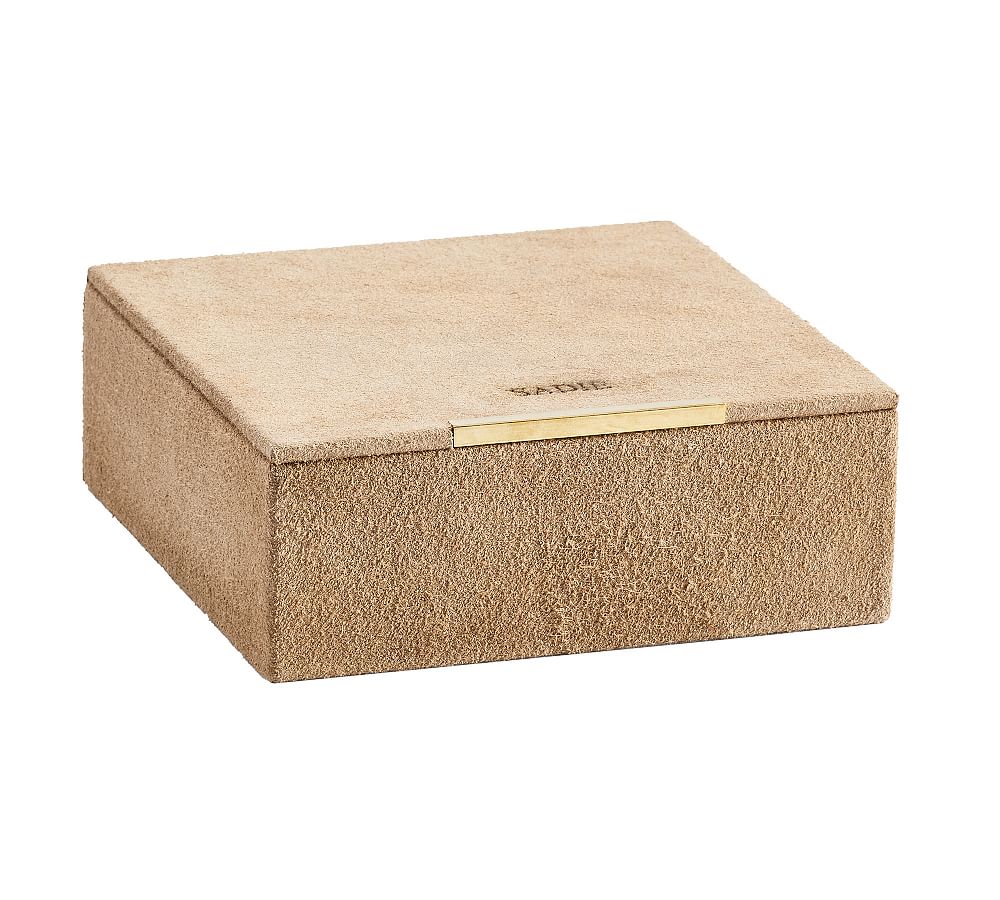 Avalon Medium Suede Jewelry Box | Pottery Barn