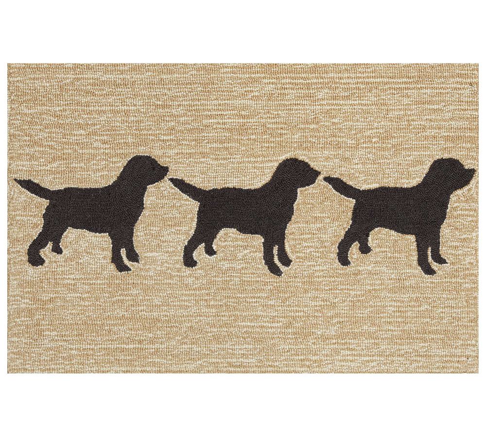 Three Dogs Hand Tufted Indoor/Outdoor Rug | Pottery Barn