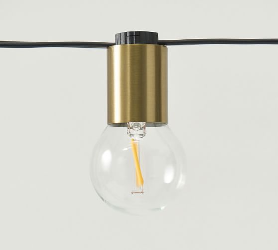 Brass Solar Globe String Lights - 26' | Pottery Barn