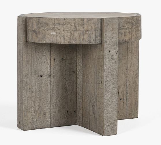 Opal Round Reclaimed Wood Accent Table | Pottery Barn
