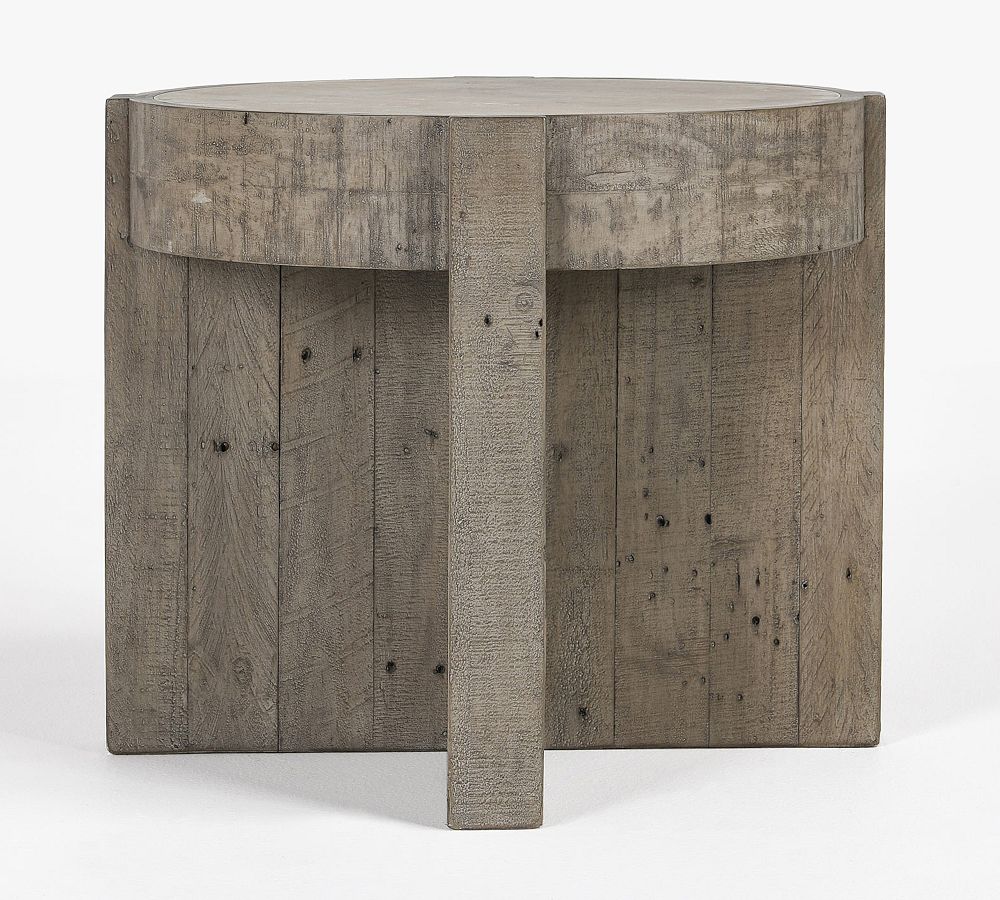 Opal Round Reclaimed Wood Accent Table | Pottery Barn