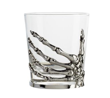 Skeleton Hand Double Old Fashioned Glass | Pottery Barn