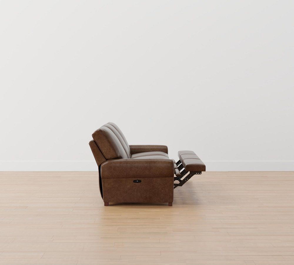 Turner Roll Arm Leather Power Reclining Sofa | Pottery Barn