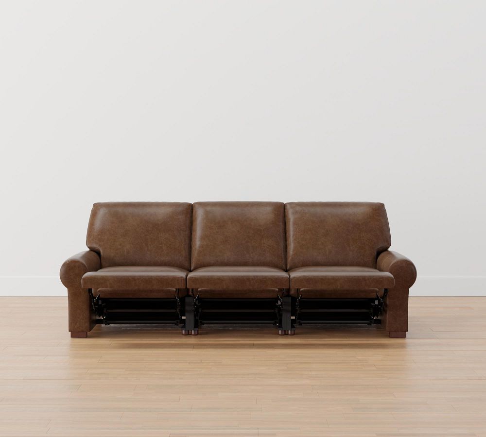 Turner Roll Arm Leather Power Reclining Sofa | Pottery Barn
