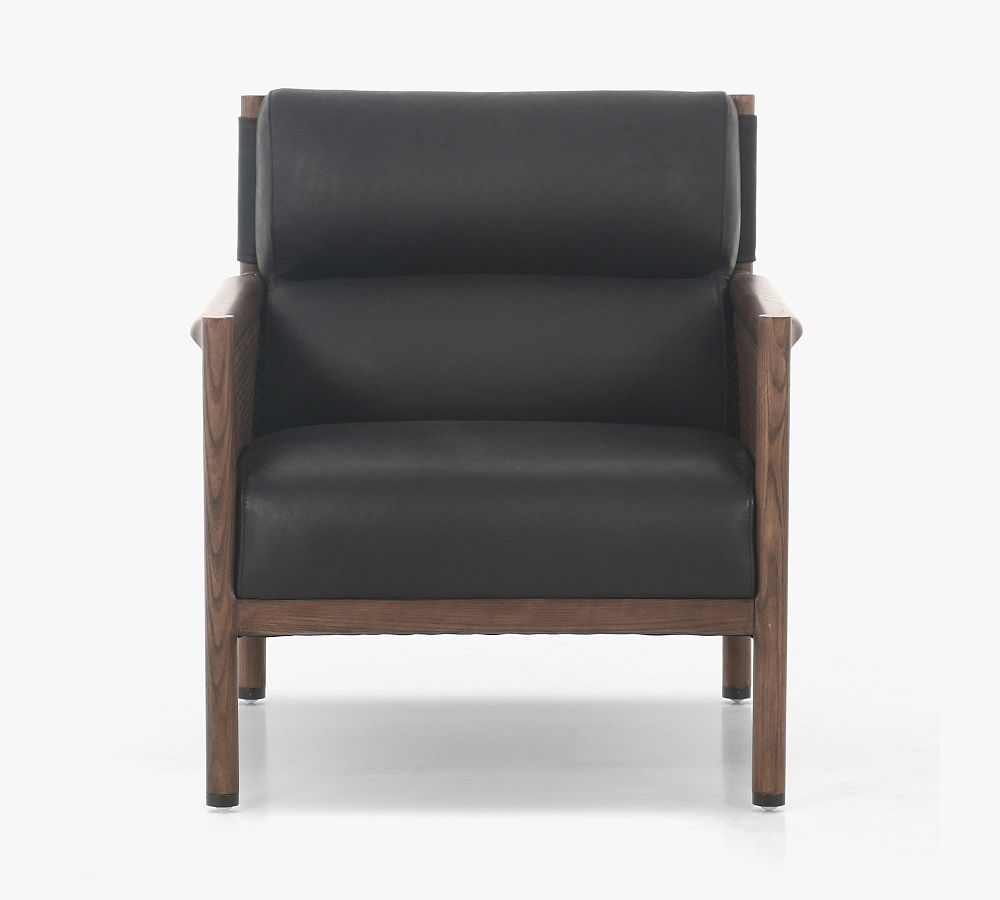 Rowan Cane Leather Armchair | Pottery Barn