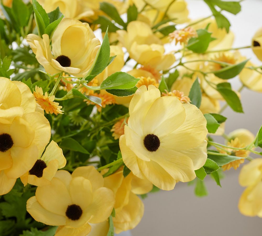 Faux Yellow Butterfly Ranunculus Bundle | Pottery Barn
