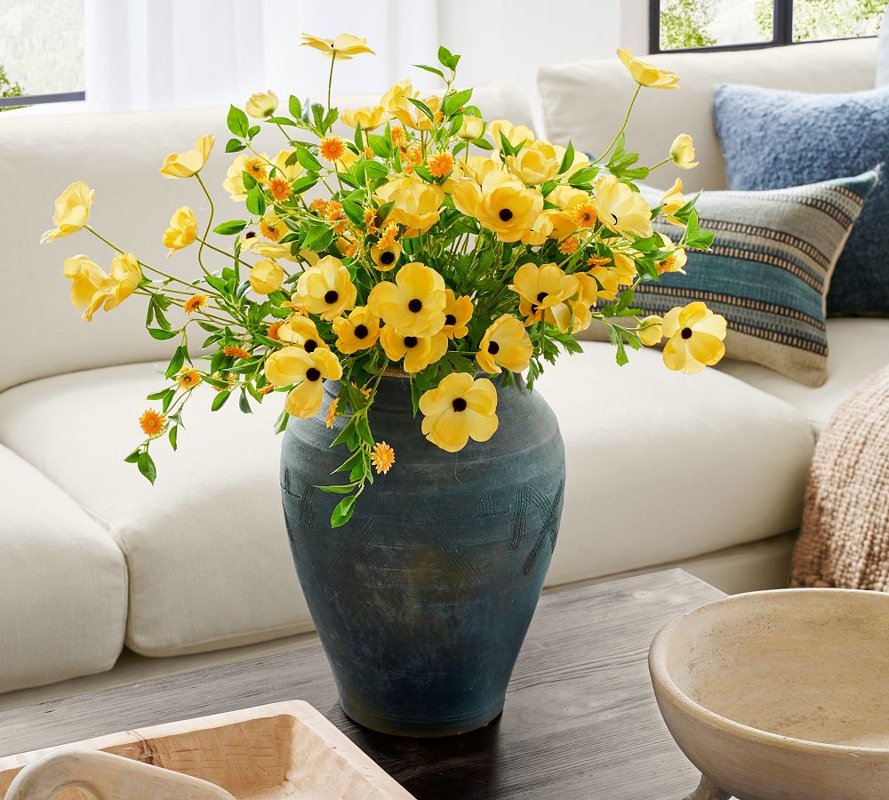 Faux Yellow Butterfly Ranunculus Bundle | Pottery Barn