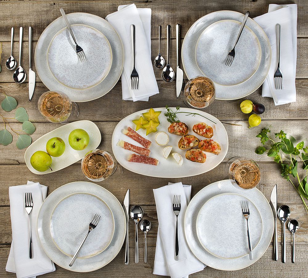 Nico Stoneware Reactive Glaze 12 -Piece Dinnerware Set | Pottery Barn