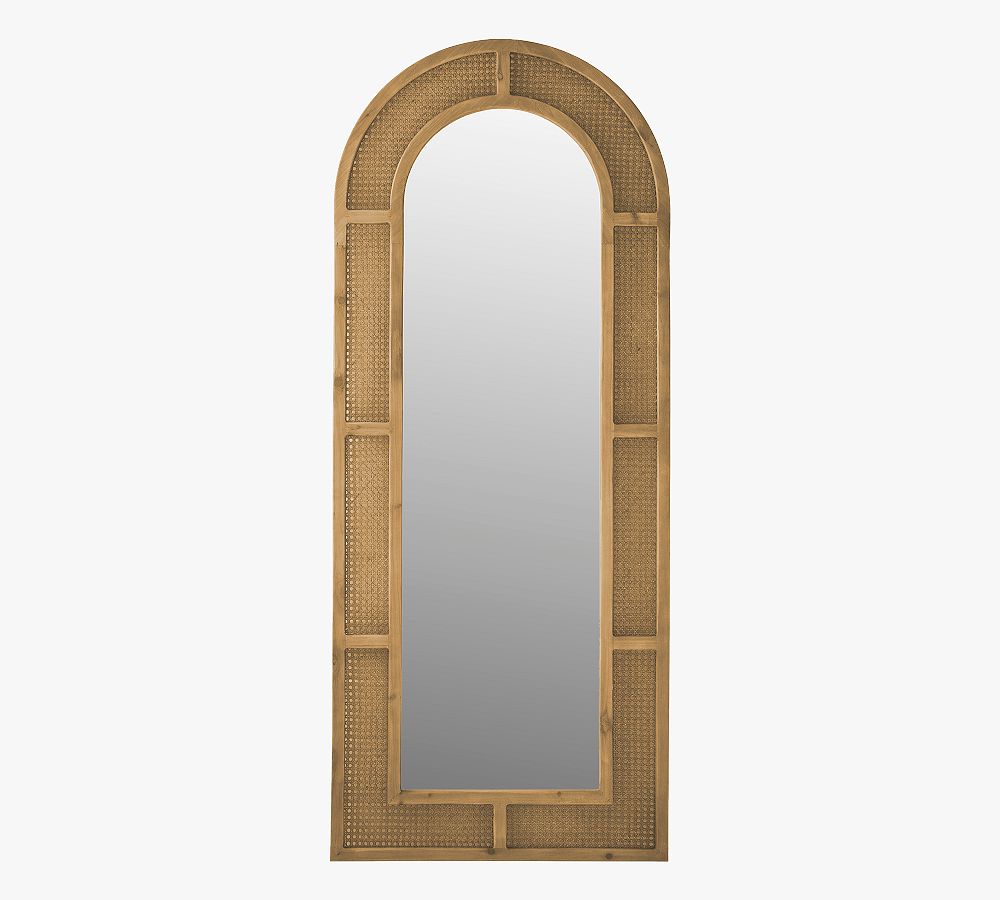 Monique Woven Rattan Arched Mirror | Pottery Barn