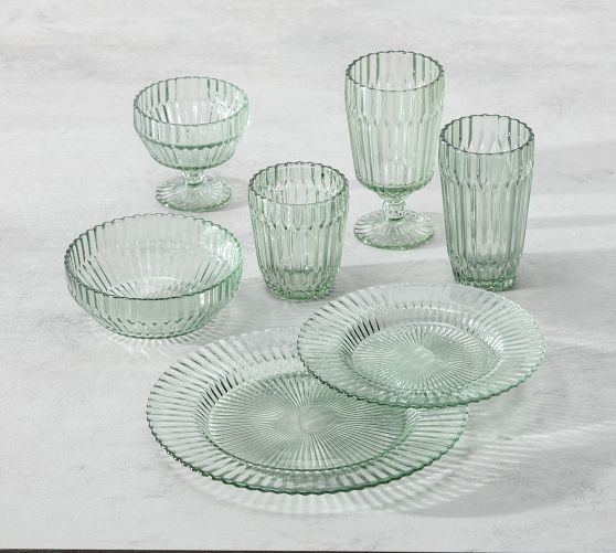 Fluted Glass Casual Drinkware - Set of 6 | Pottery Barn