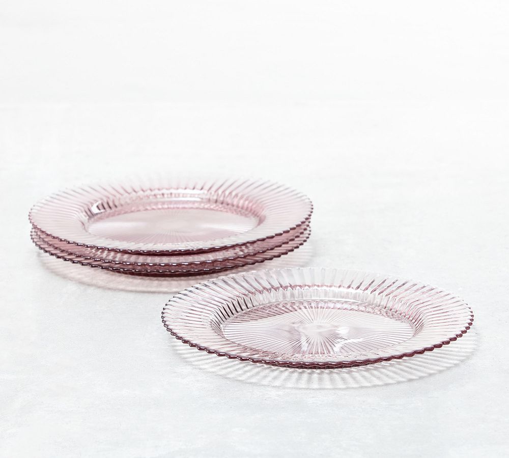 Fluted Glass Dinner Plate - Set of 4 | Pottery Barn
