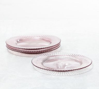 Fluted Glass Dinner Plate - Set of 4 | Pottery Barn
