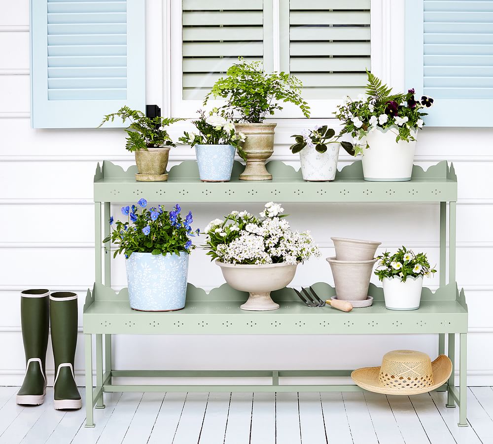 Julia Berolzheimer Fleur Two Tier Scalloped Etagere | Pottery Barn Julia Berolzheimer Fleur Two Tier Scalloped Etagere | Pottery Barn