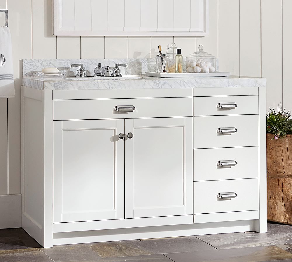 Davis Asymmetric Single Sink Vanity – 48.25" | Pottery Barn
