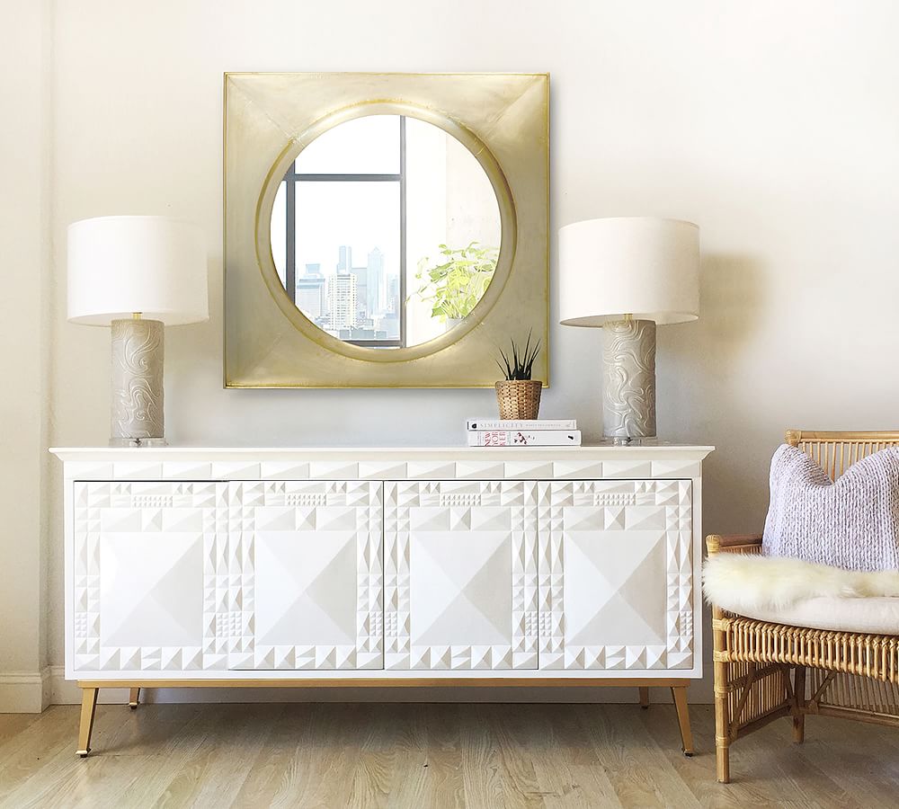 Abel Gold Clad Square Mirror, 37" x 37" | Pottery Barn